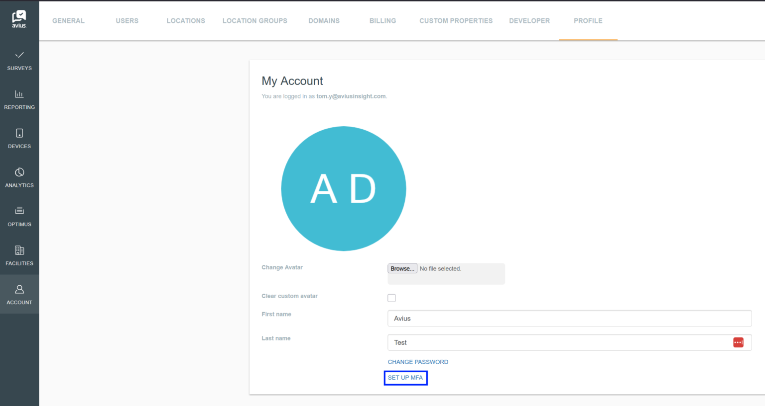 Enabling MFA for User Accounts | Avius